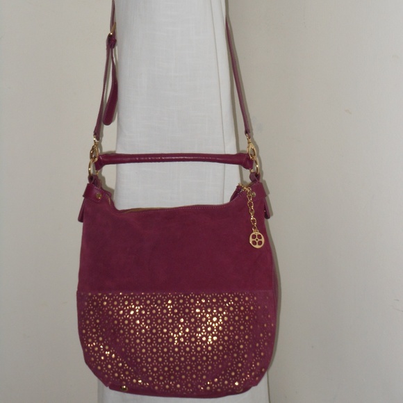 IMAN | Bags | Iman Plum Genuine Suede Leather Shoulderbag | Poshmark
